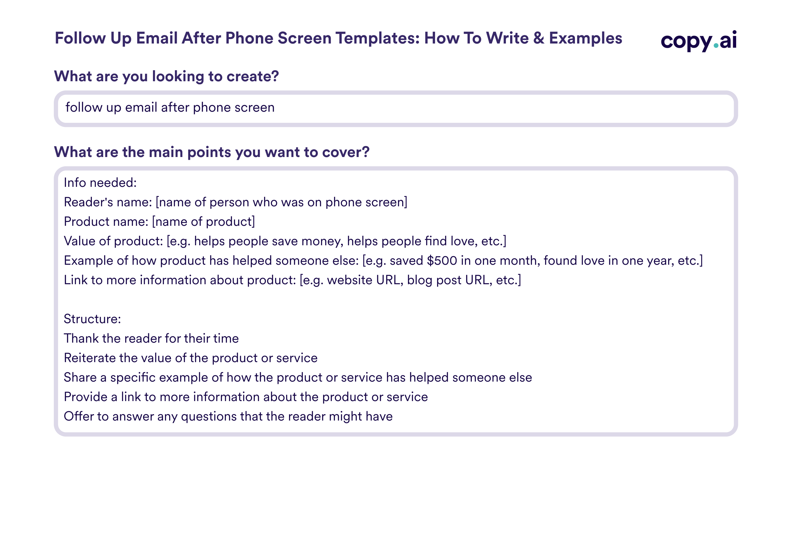 Follow Up Email After Phone Screen Templates How To Write Examples