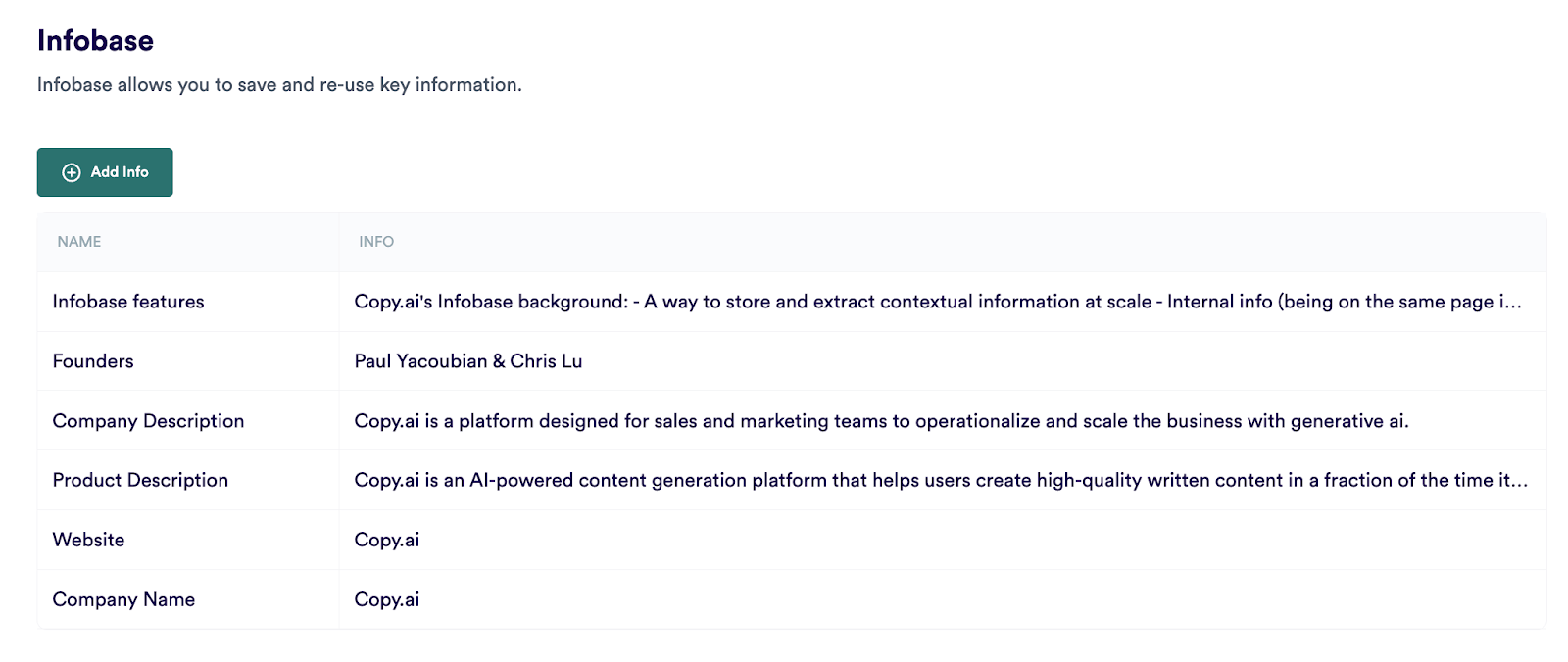 Introducing Infobase by Copy.ai: Your Team’s Brand Center | Copy.ai