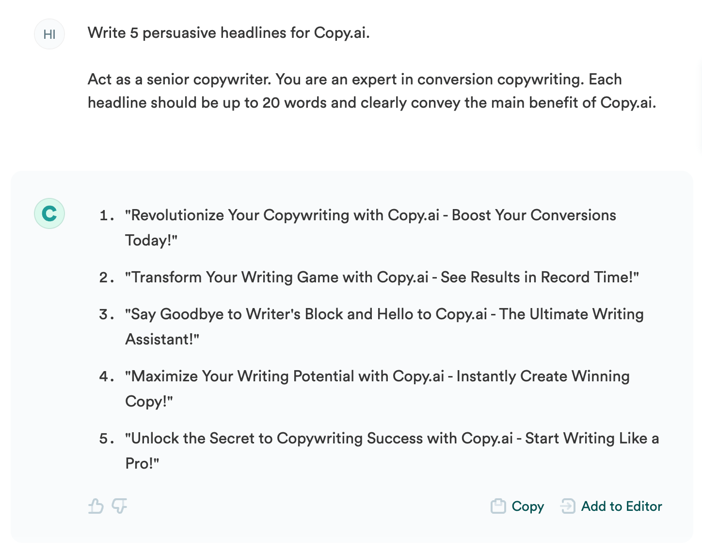 15 AI Prompts for Marketing & Sales Teams | Copy.ai