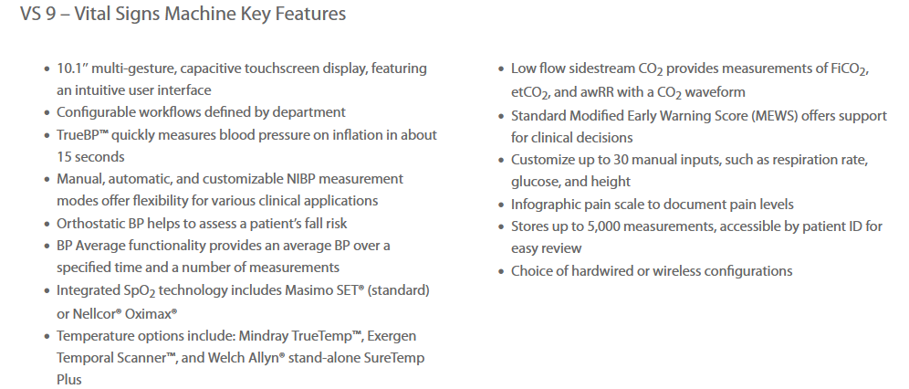 Mindray VS 9 - Vital Signs Monitor | Biomed Plus