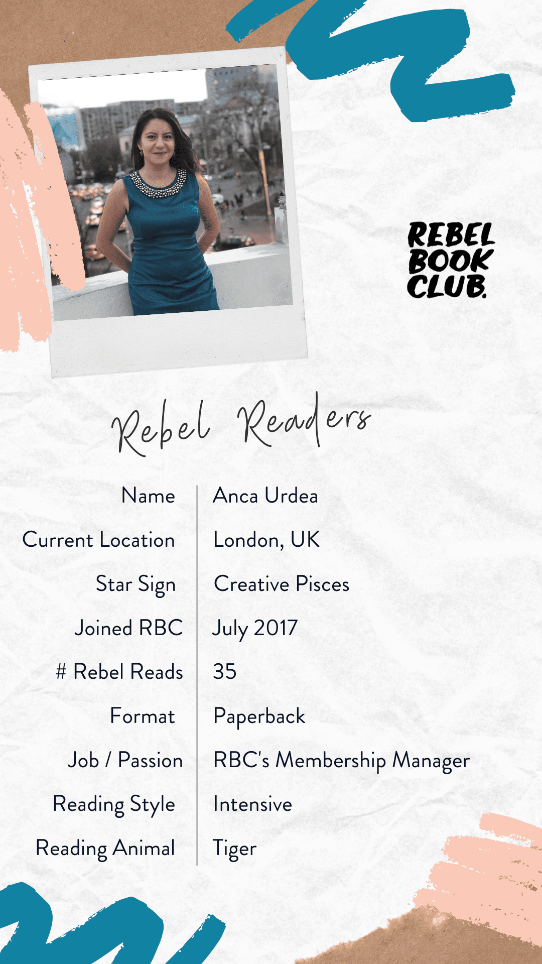 Rebel Book Club - Rebel Team: Anca Urdea