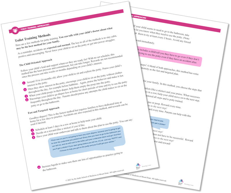 Approaches for Toilet Learning | Mount Sinai Parenting Center