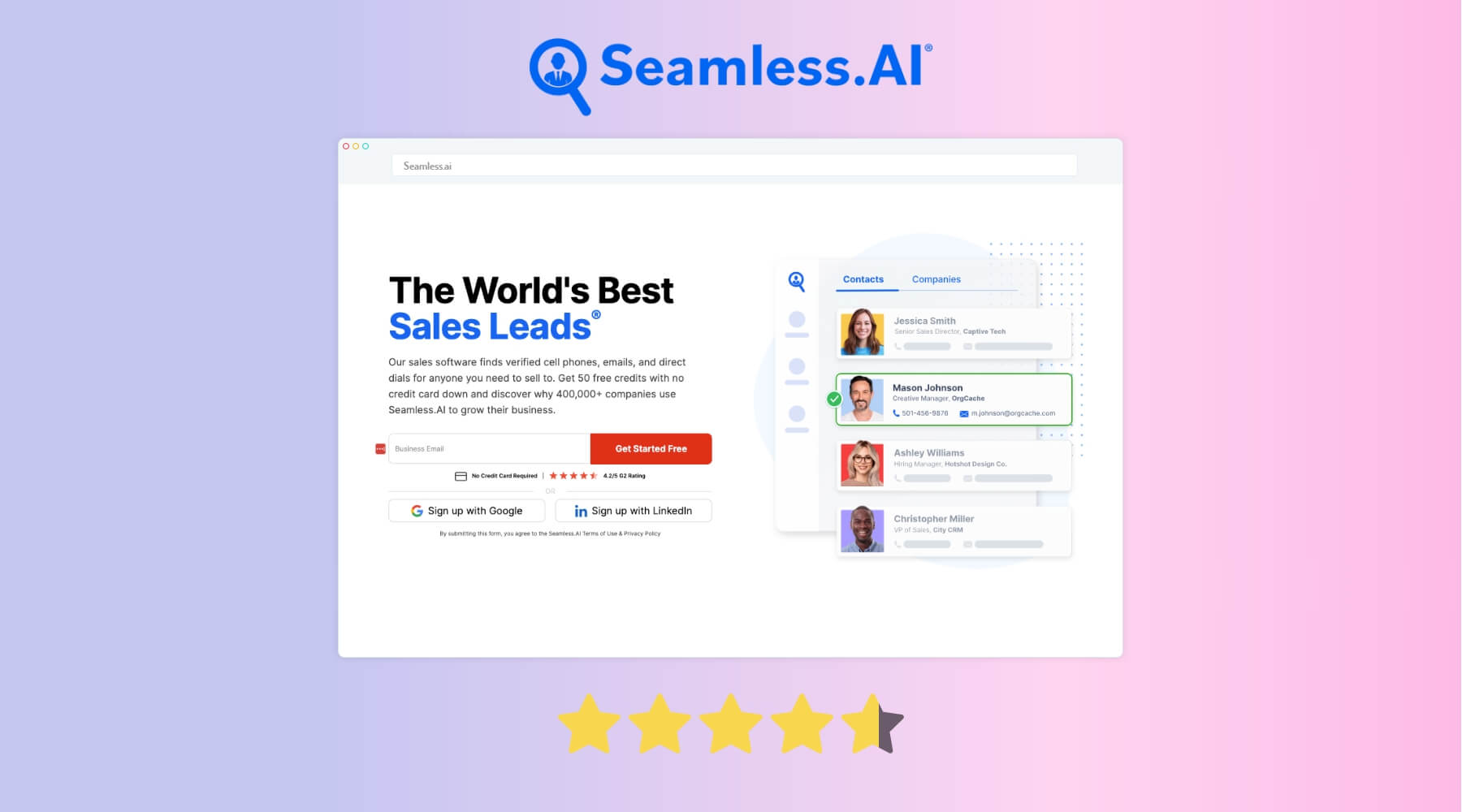 Seamless.ai - Avis & Fonctionnalités | Trouve Ton SAAS