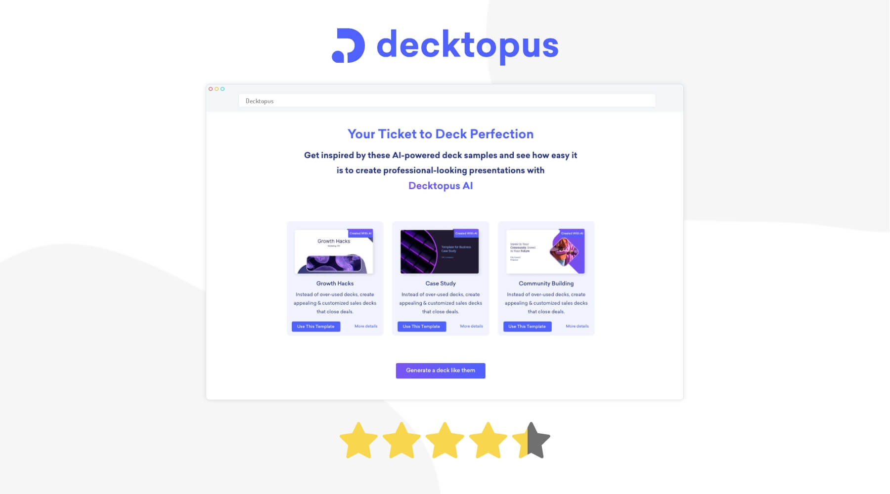 Decktopus - Avis & Fonctionnalités | Trouve Ton SAAS