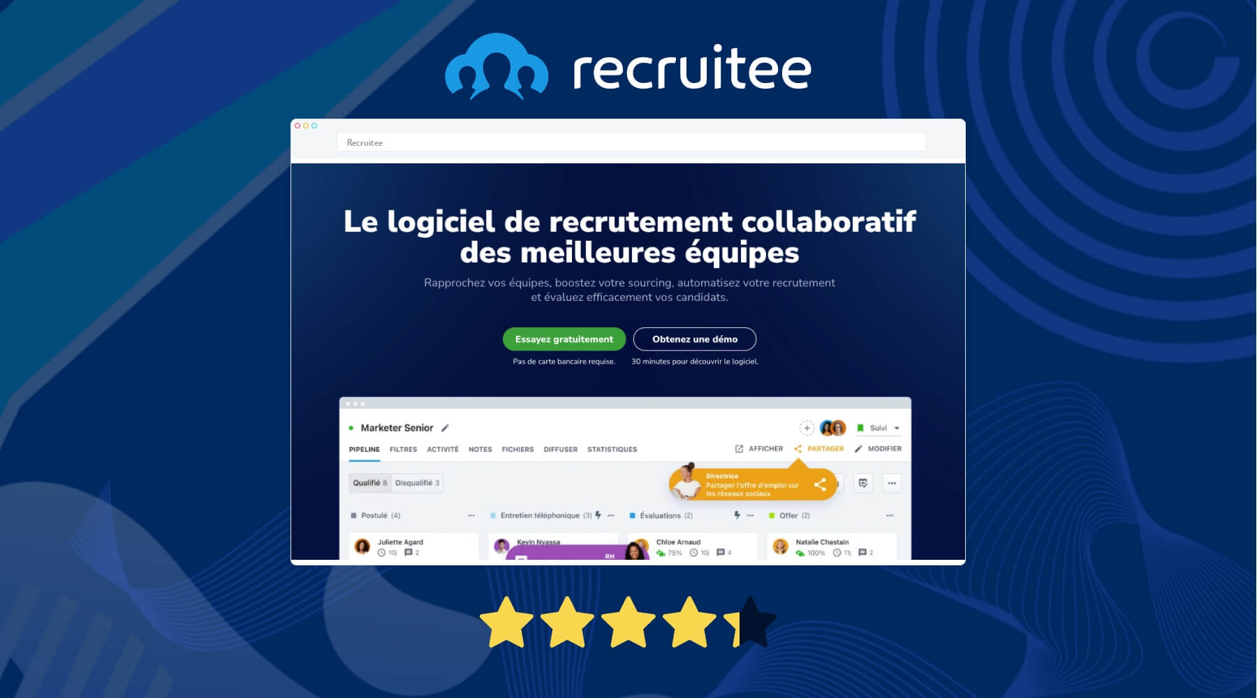 Recruitee - Avis & Fonctionnalités | Trouve Ton SAAS