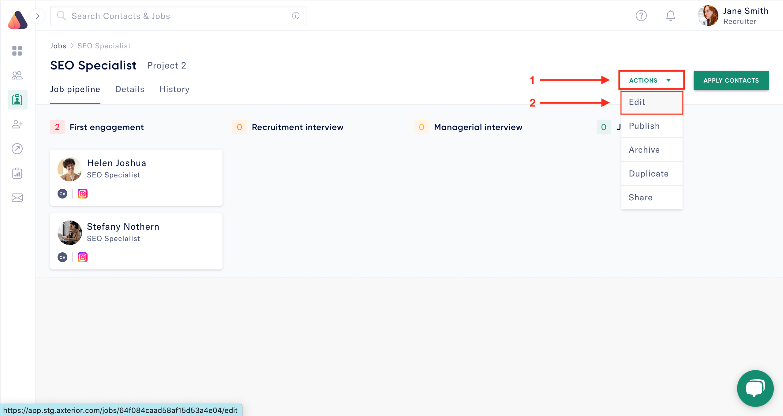 How to edit an open job?