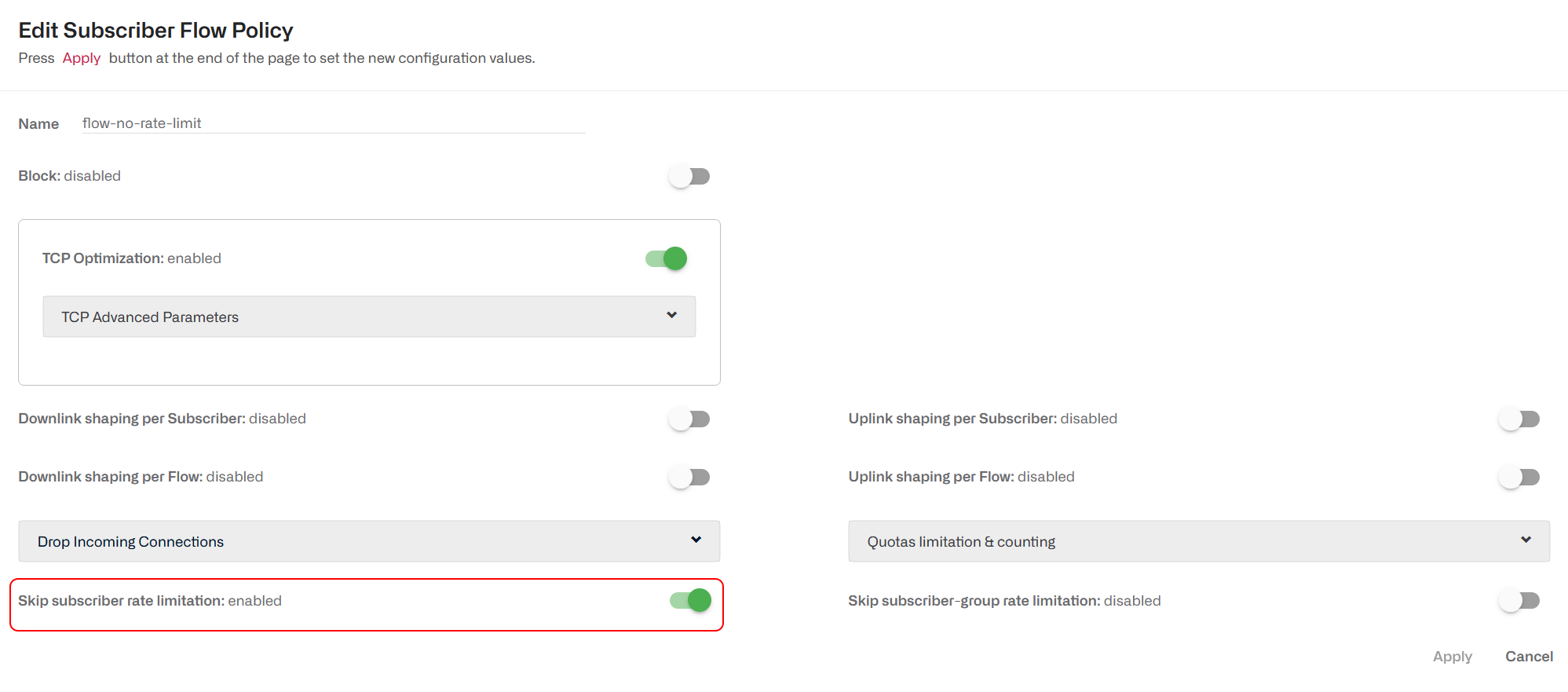 BQN Docs – Configured Policies