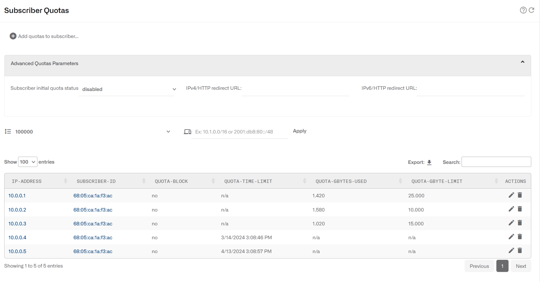 BQN Docs – Subscriber Quotas