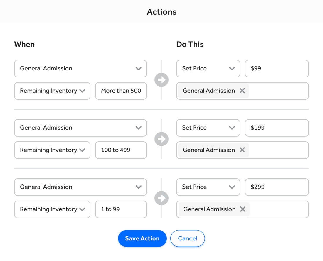 Create Event Ticketing Pages with Dynamic Pricing