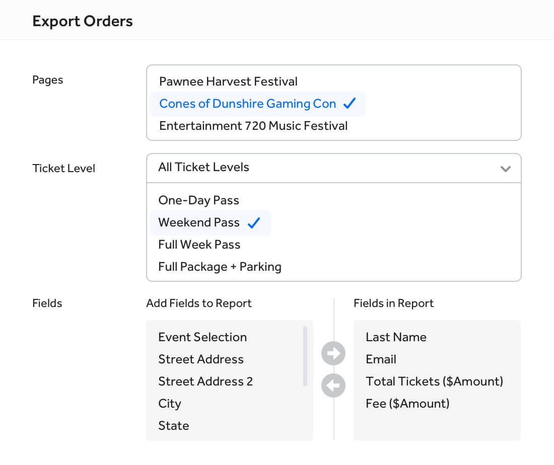 Easy Ticketing Reports and Downloads | TicketSpice