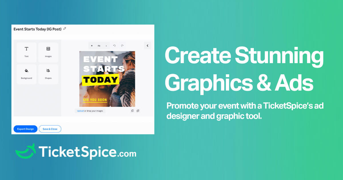 Event Marketing Design Tool - Sell Tickets Online