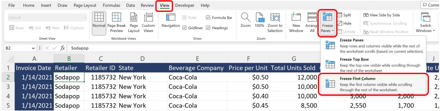 Freeze Rows and Columns in Excel (With Examples)