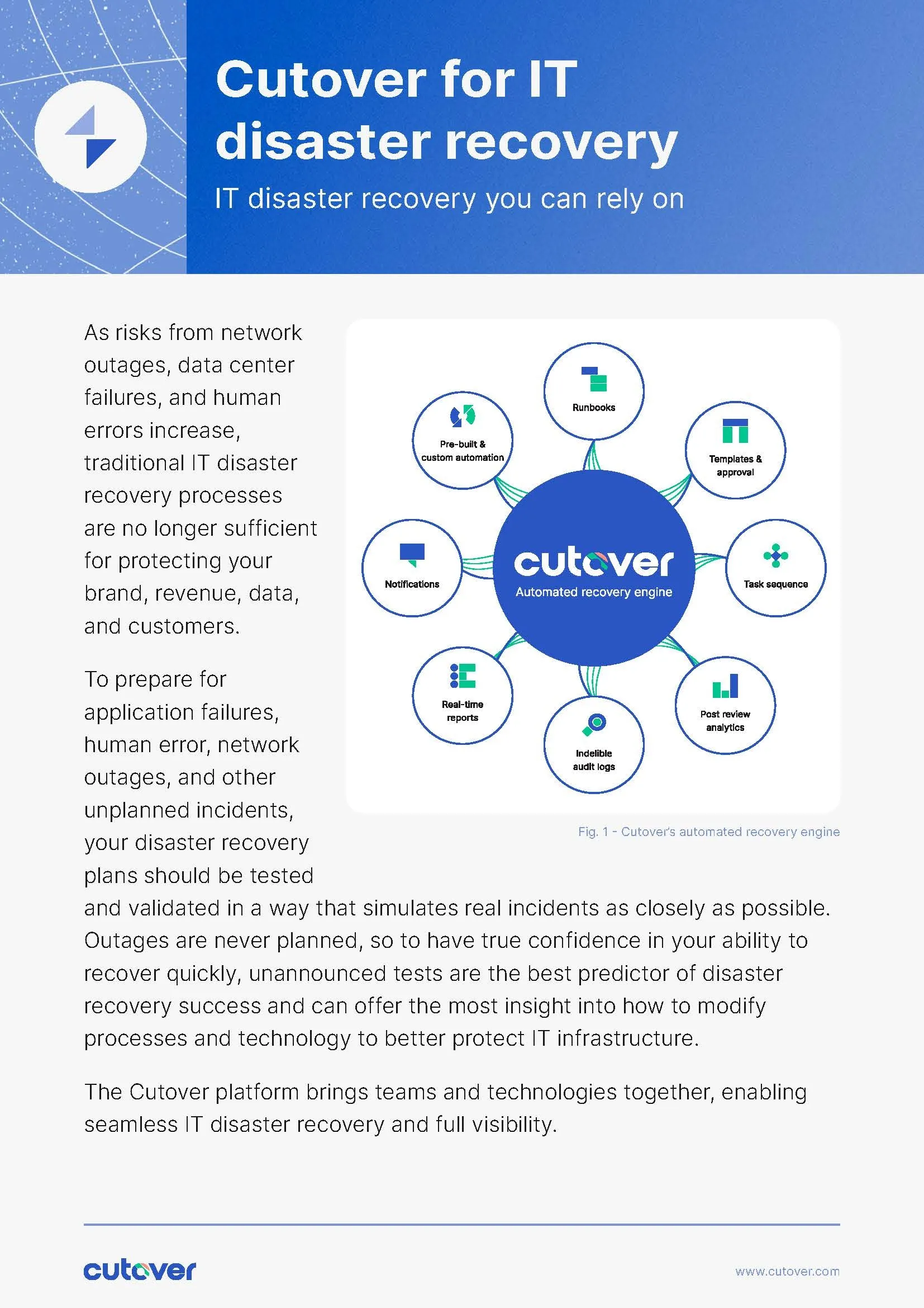 Cutover for IT Disaster Recovery | Fact sheet
