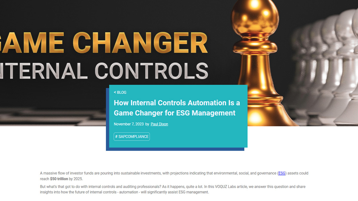 ESG Management with Internal Controls Automation