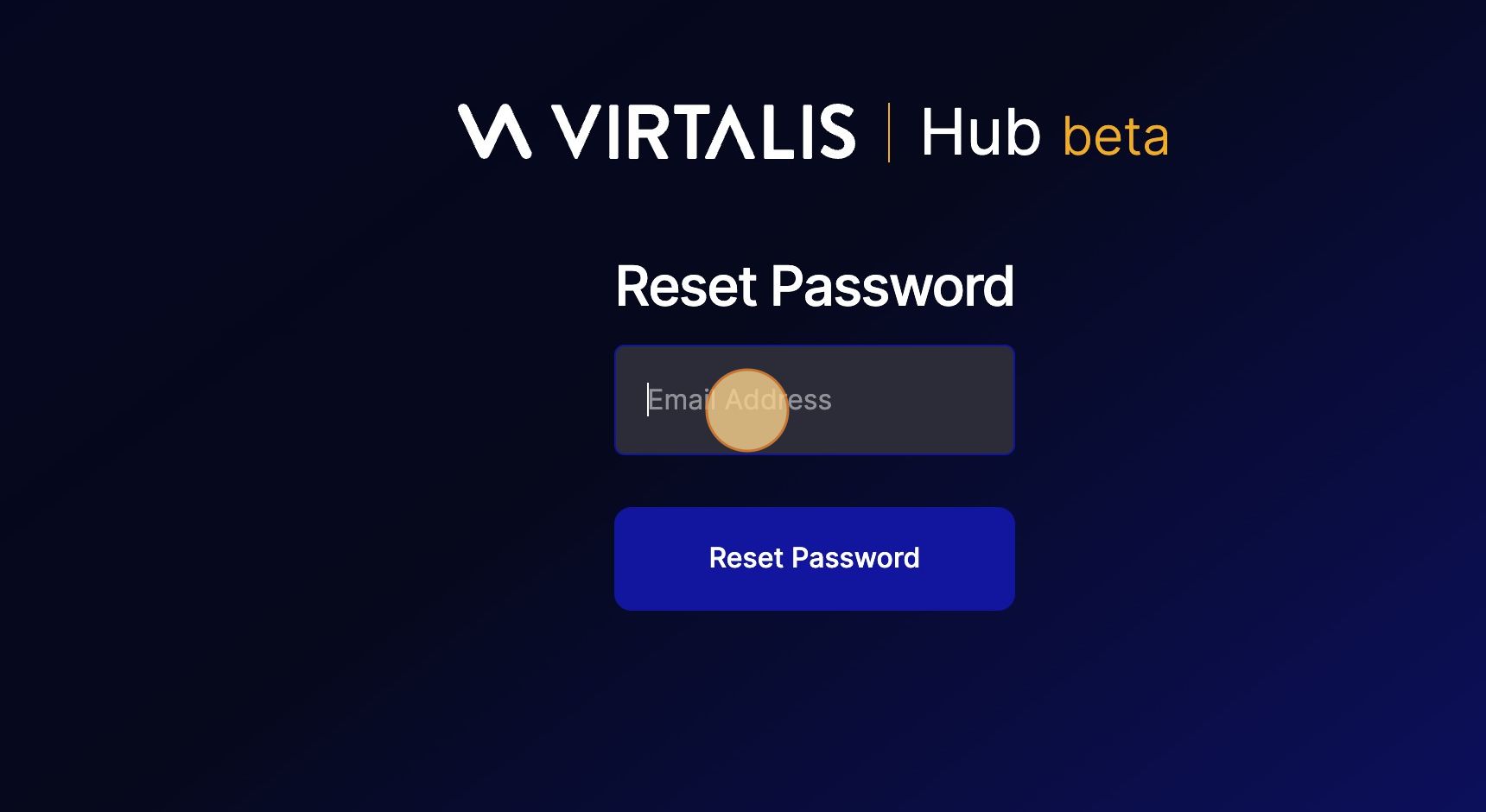 Reset Password - Virtalis Hub Help