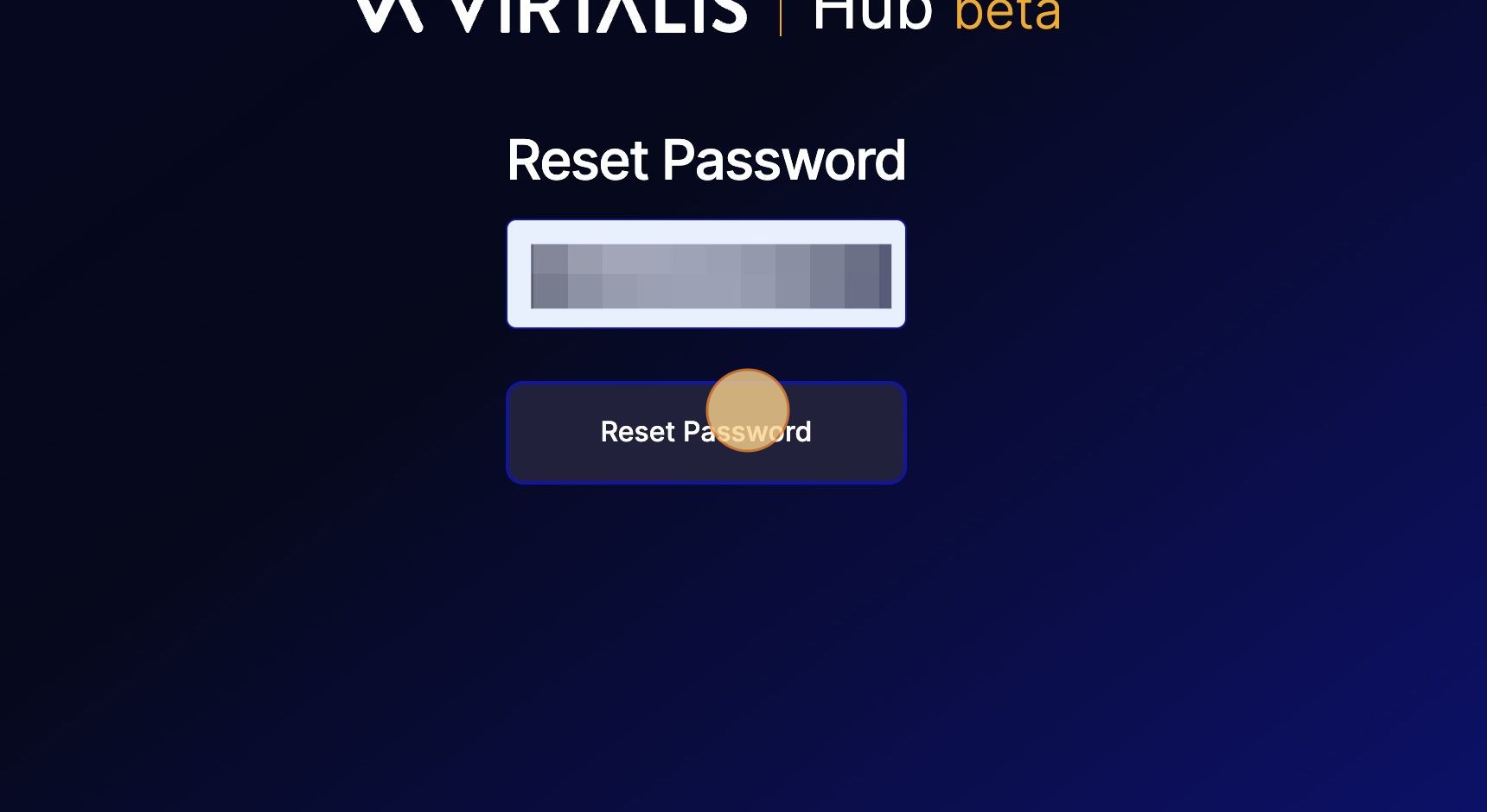 Reset Password - Virtalis Hub Help