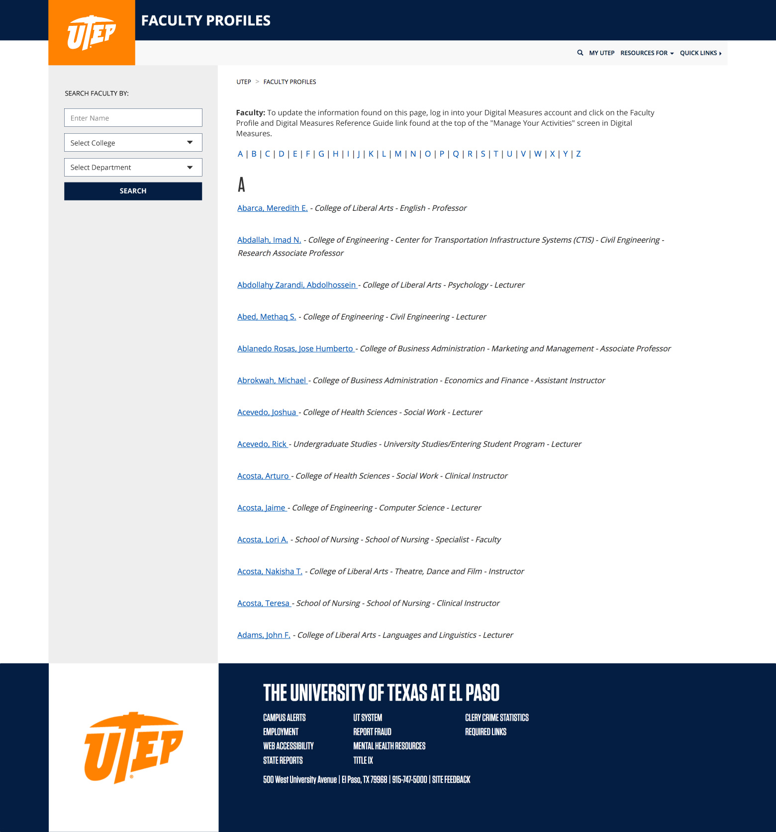 Faculty Profiles