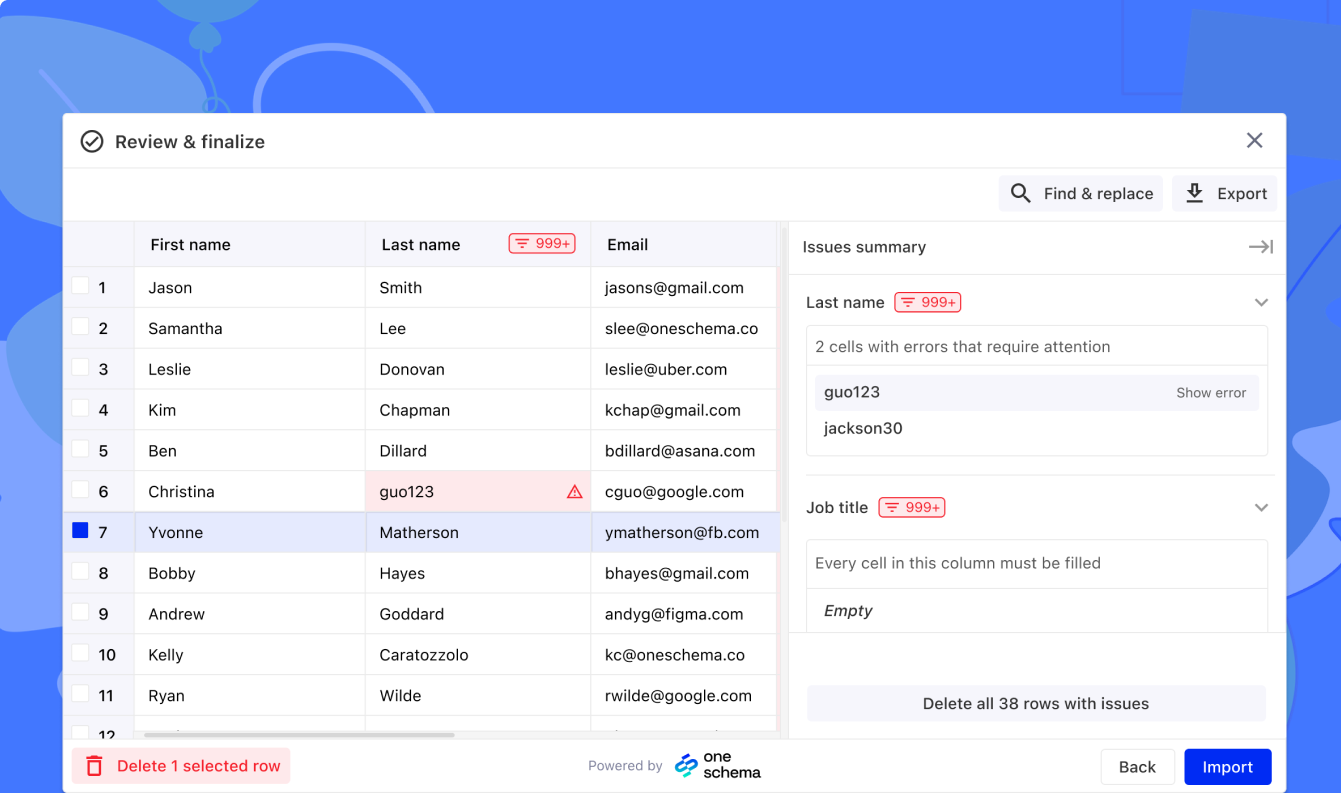 What's new in OneSchema October 22'