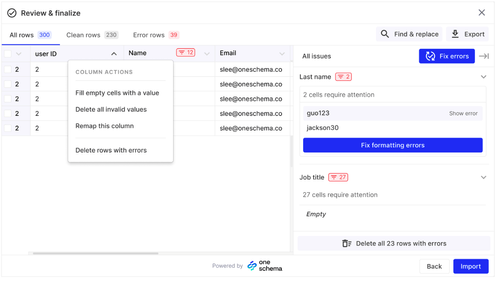 OneSchema: Launch CSV import with one line of code