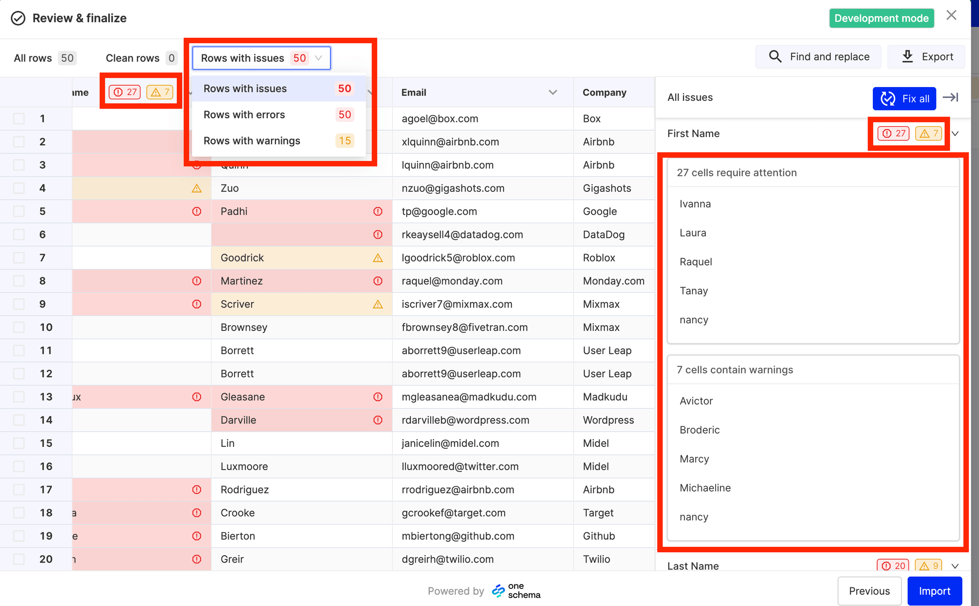 OneSchema: Launch CSV import with one line of code