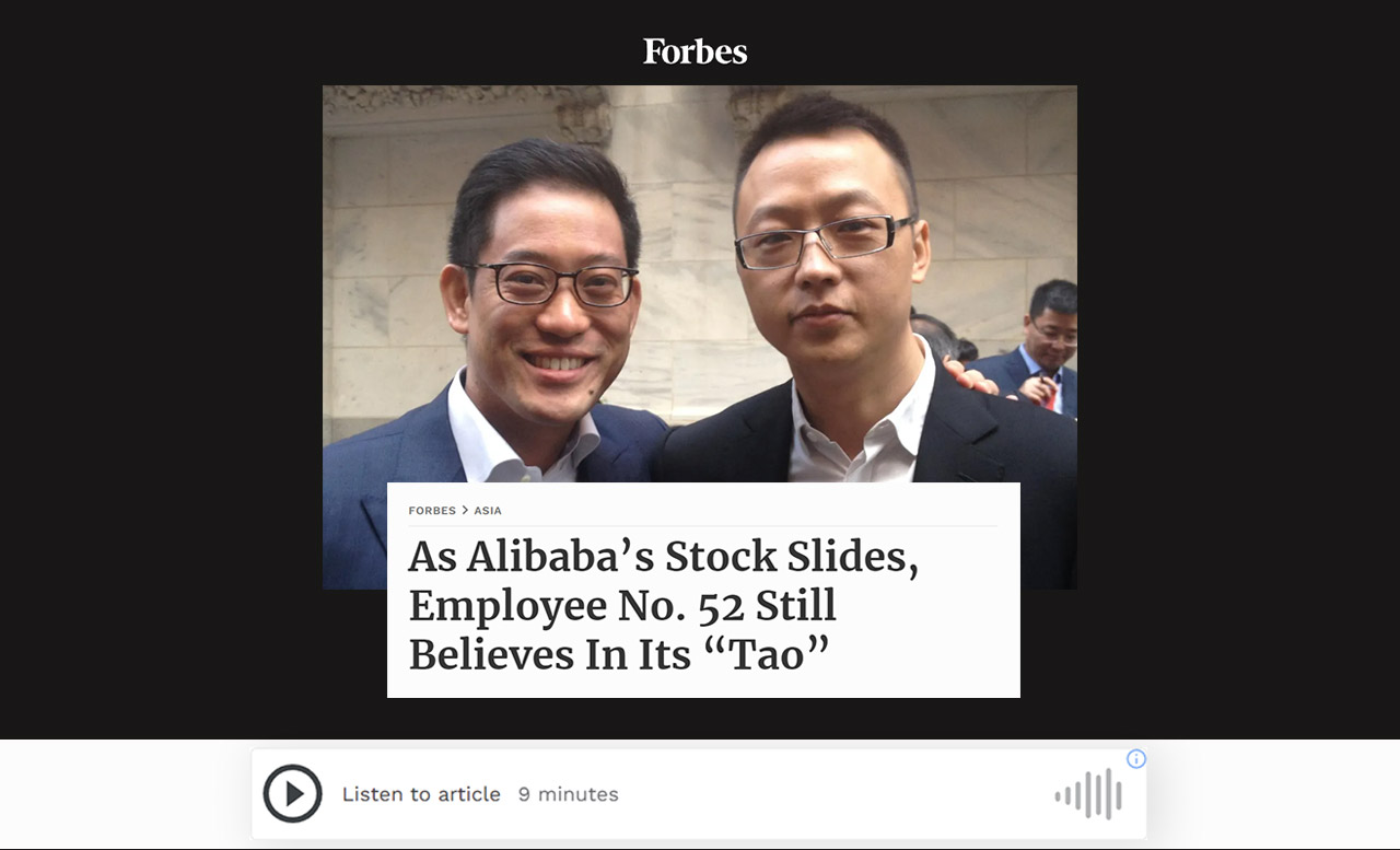 As Alibaba’s Stock Slides, Employee No. 52 Still Believes In Its “Tao”