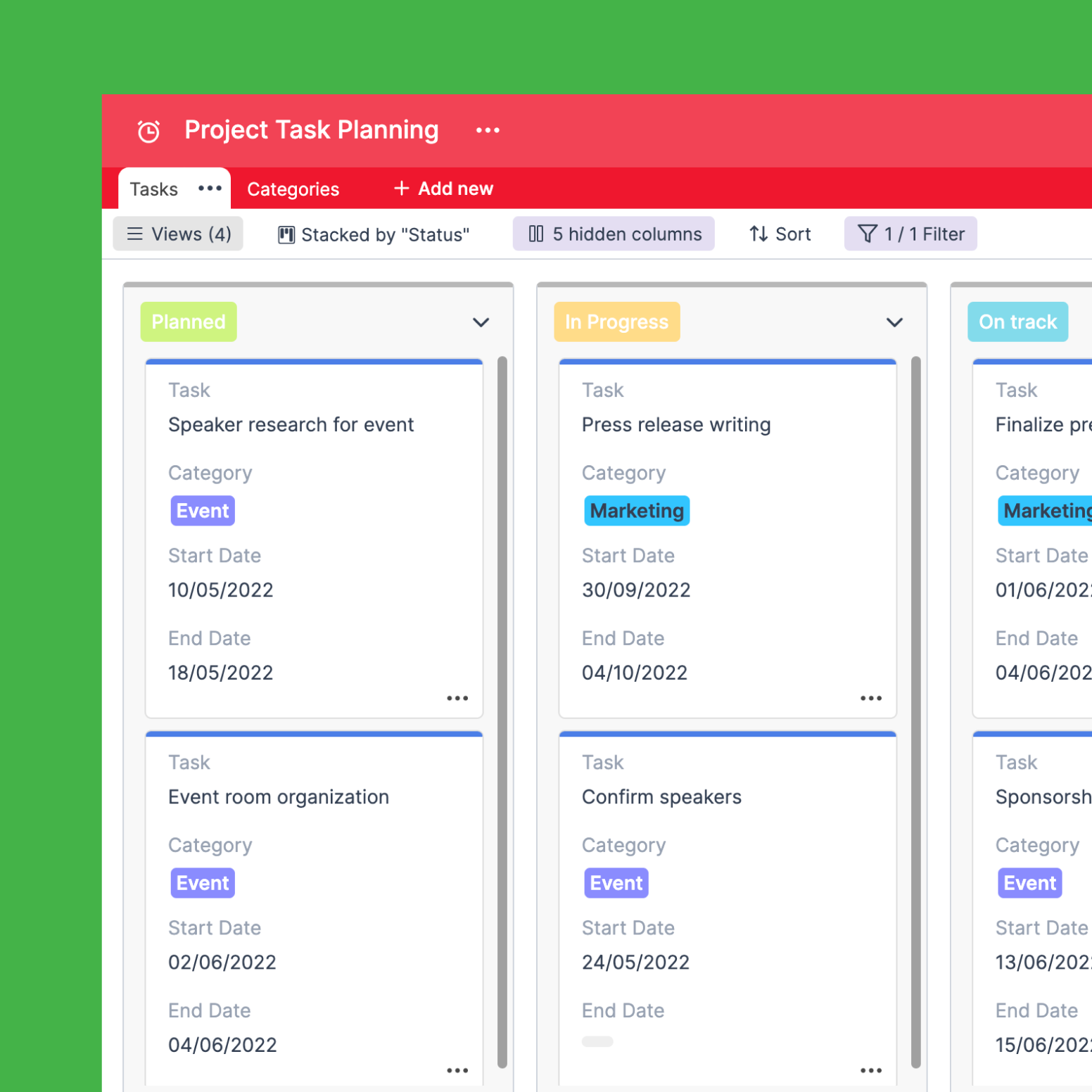 Project Task Planning Spreadsheet Template | Free