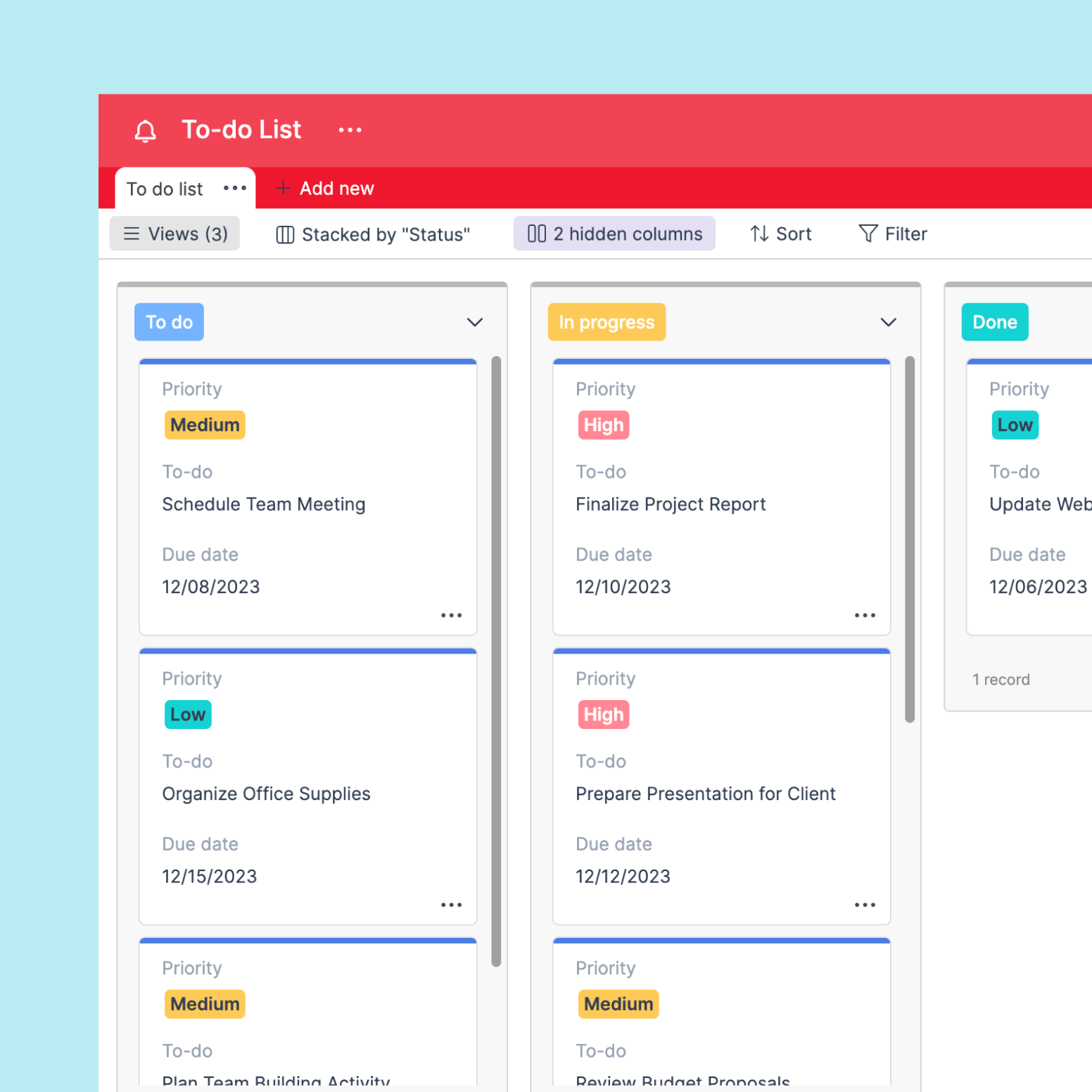 To Do List Spreadsheet Template | Retable