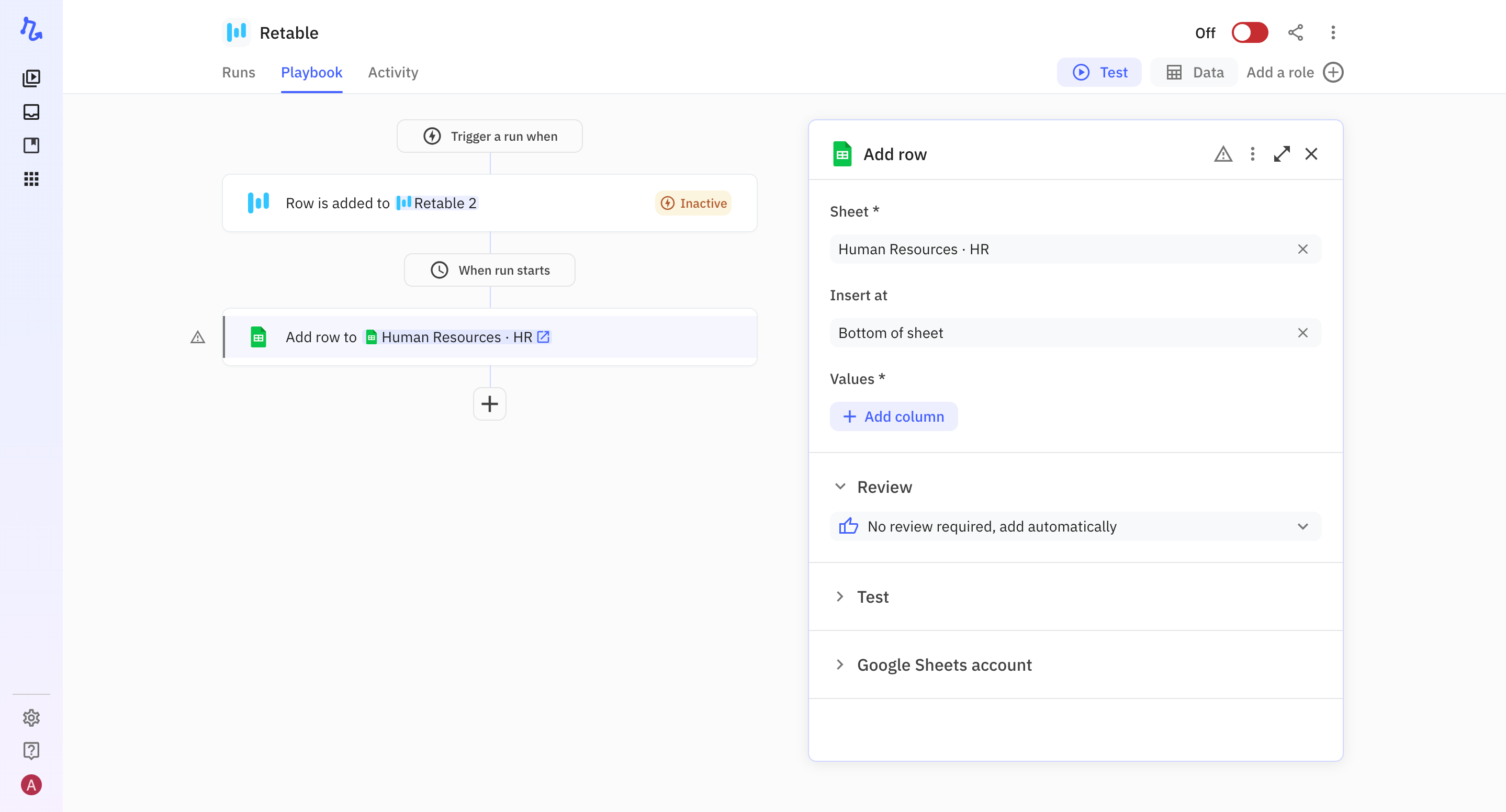 Retable | Connect Retable with Relay