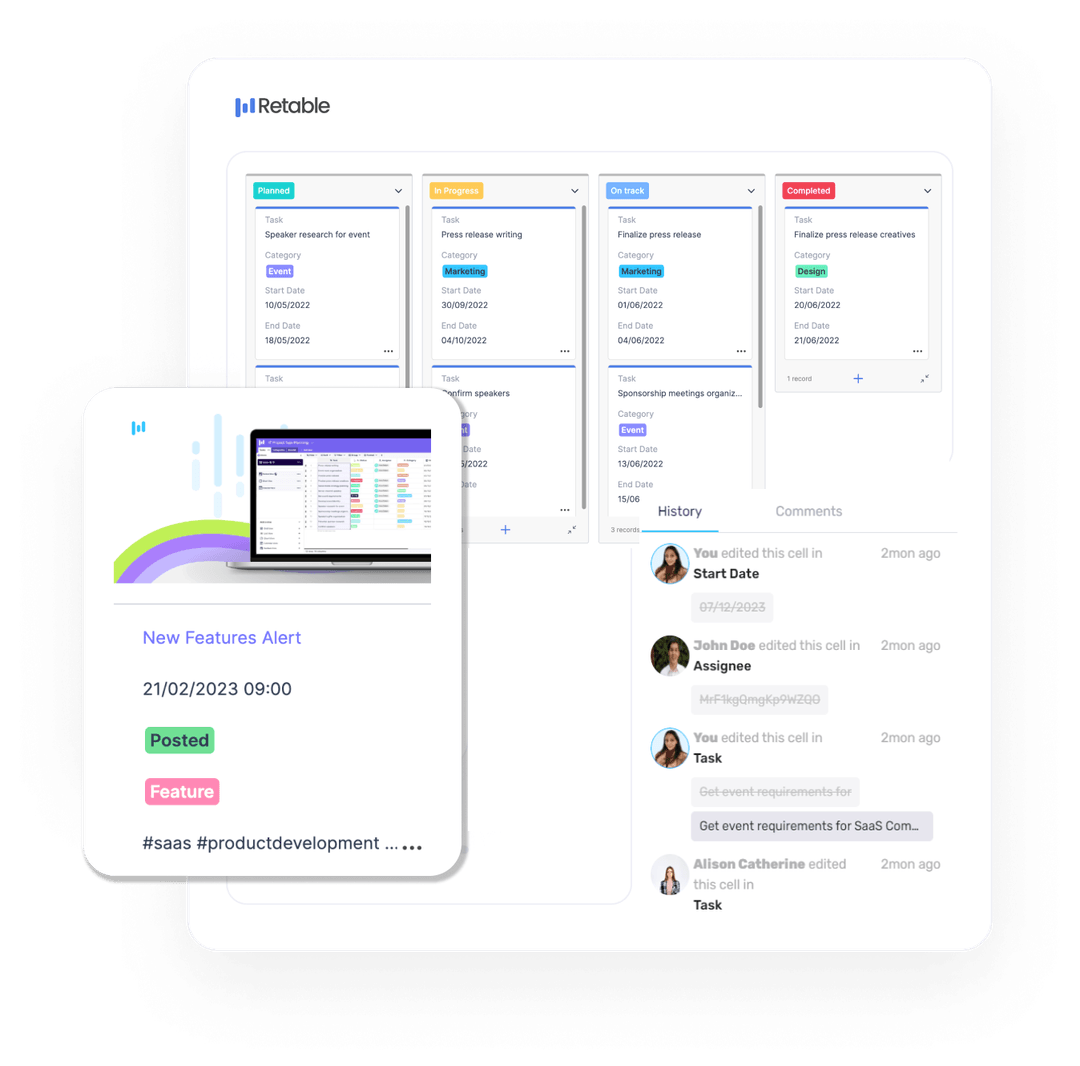 Free & no-login online spreadsheet tool | Retable online spreadsheet