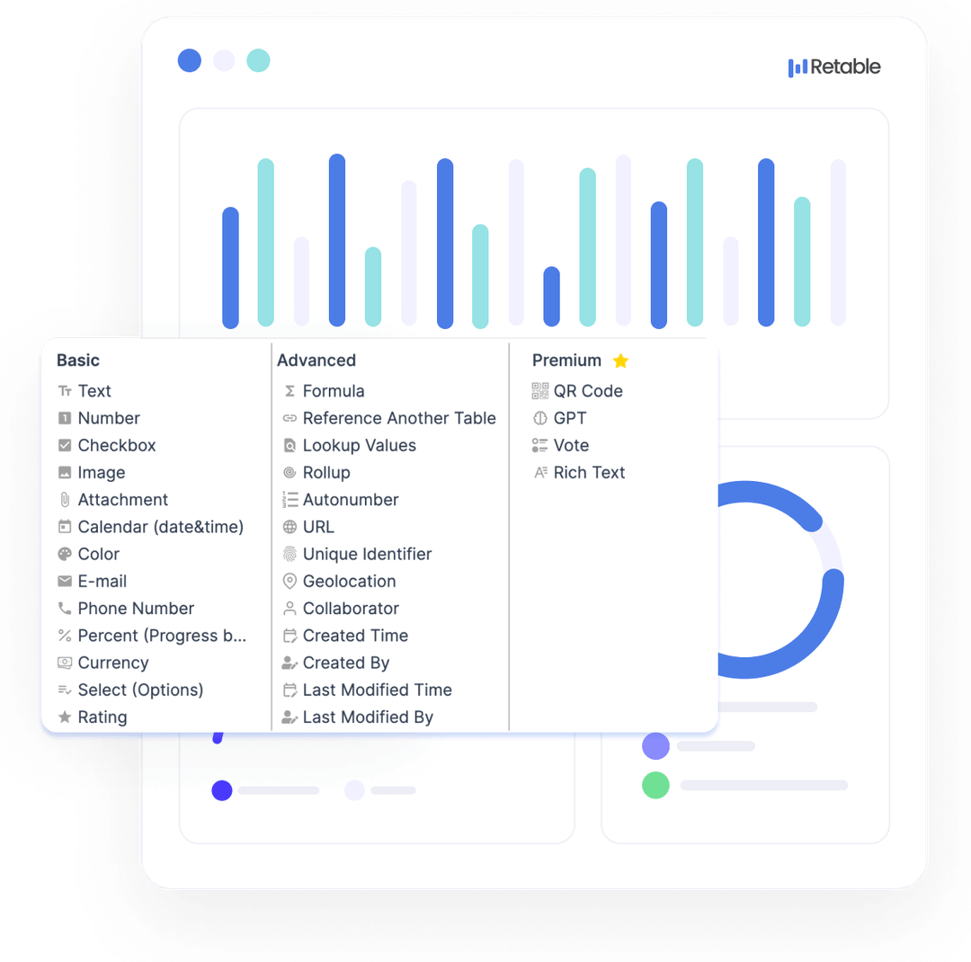 Free & no-login online spreadsheet tool | Retable online spreadsheet