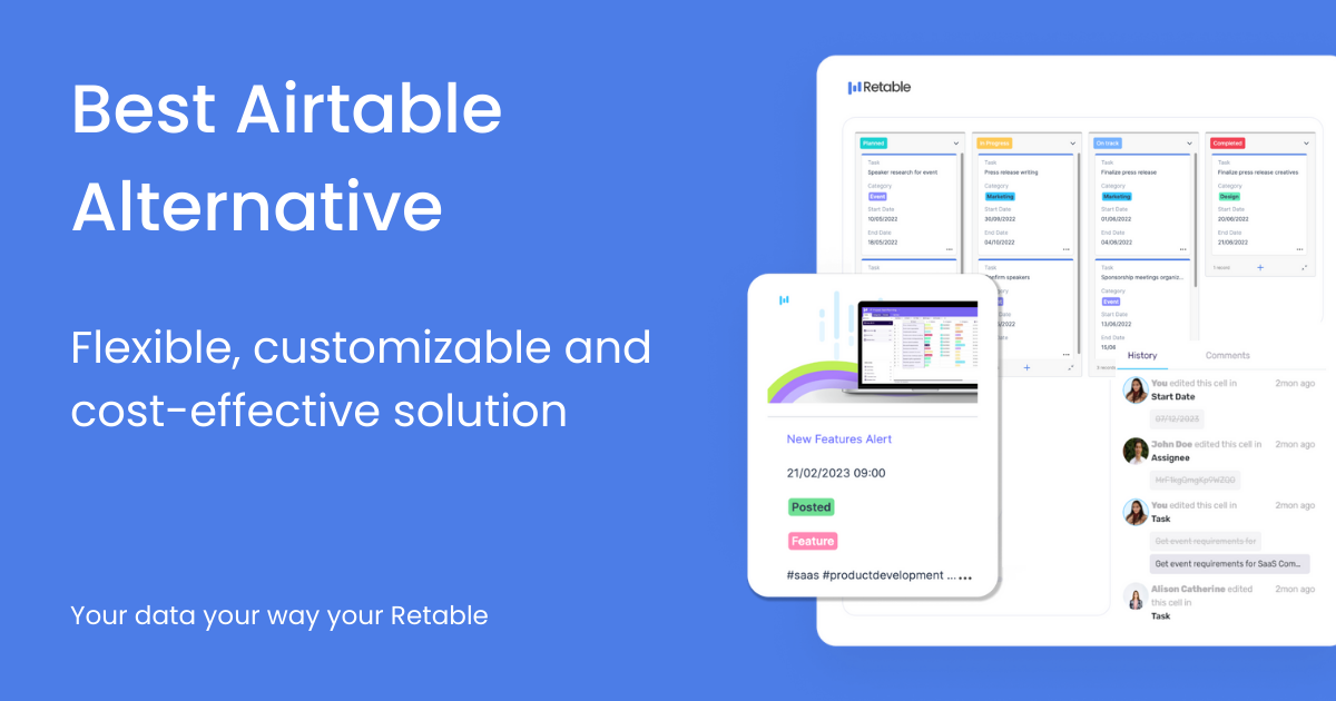 Best Airtable alternative | Alternative to Airtable | Retable