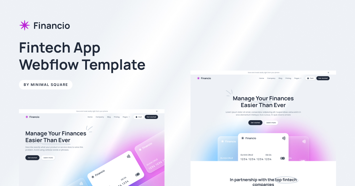Pricing - Financio - Webflow Ecommerce Website Template
