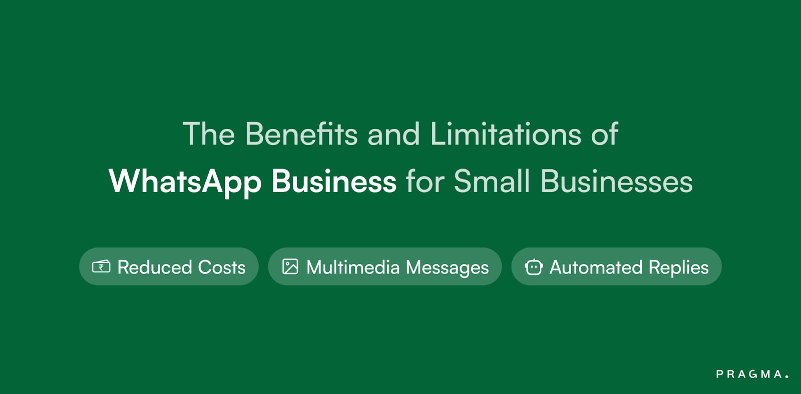 Pros and Cons of using the WhatsApp Business | Pragma