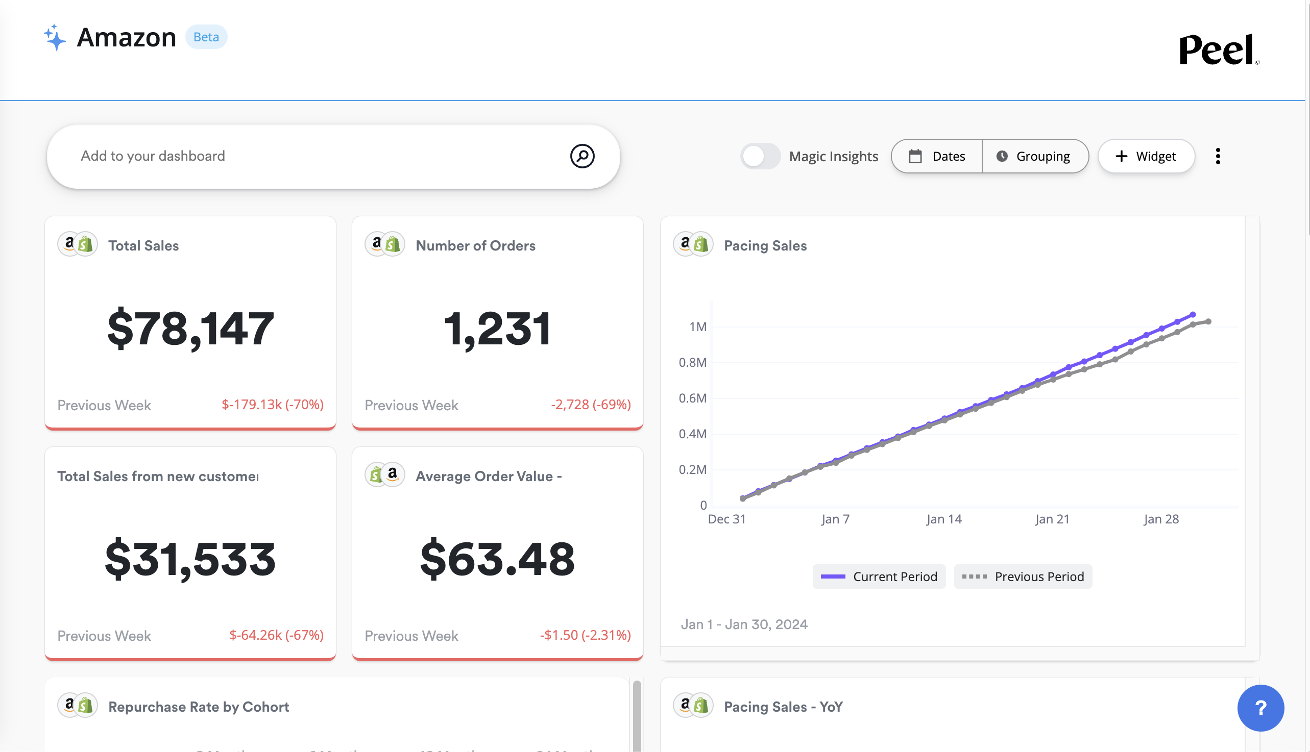 Amazon Data Dashboard Template for Seller Central Performance Analytics ...