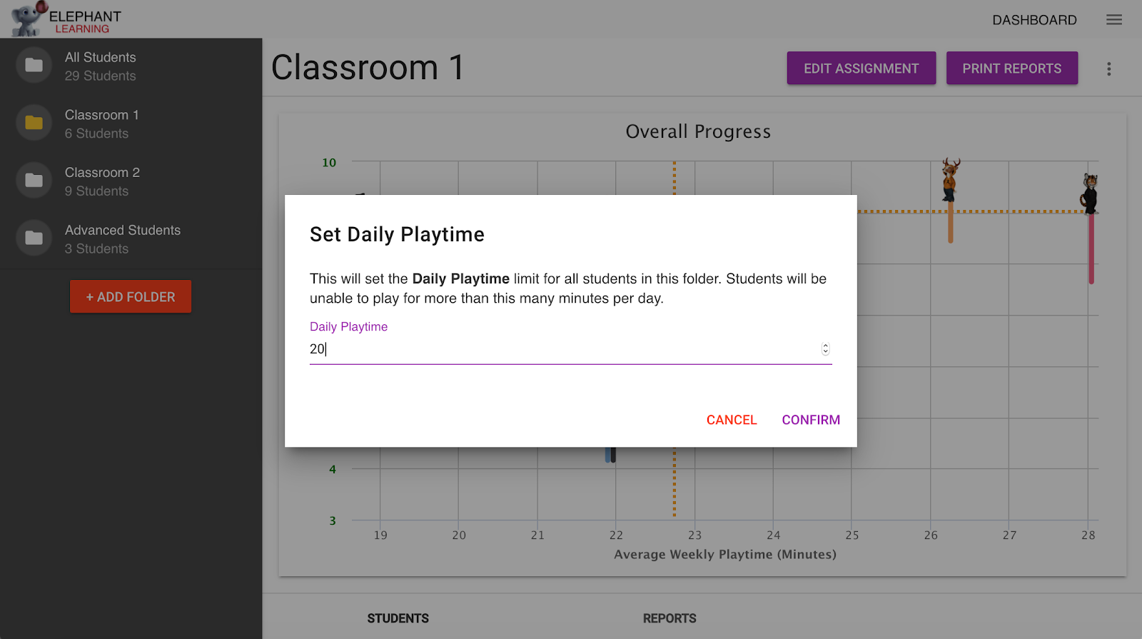 The Elephant Learning Teacher Dashboard | Elephant Learning