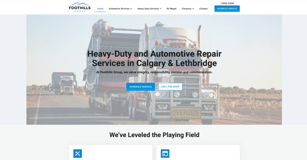 Truck & Auto Repair in Calgary & Lethbridge | Foothills Group