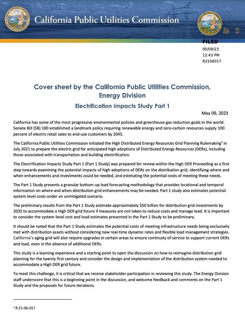 CPUC Electrification Impacts Study Part 1: Bottom-Up Load Forecasting ...