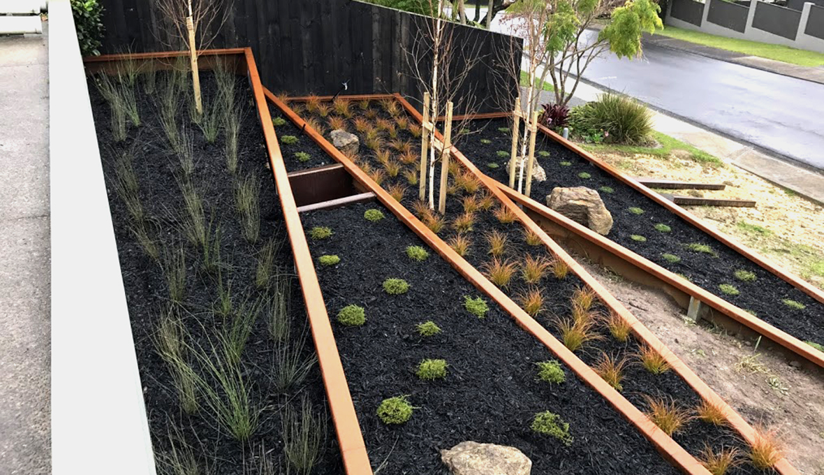 Transformed steep driveway into a cool angular garden | Project