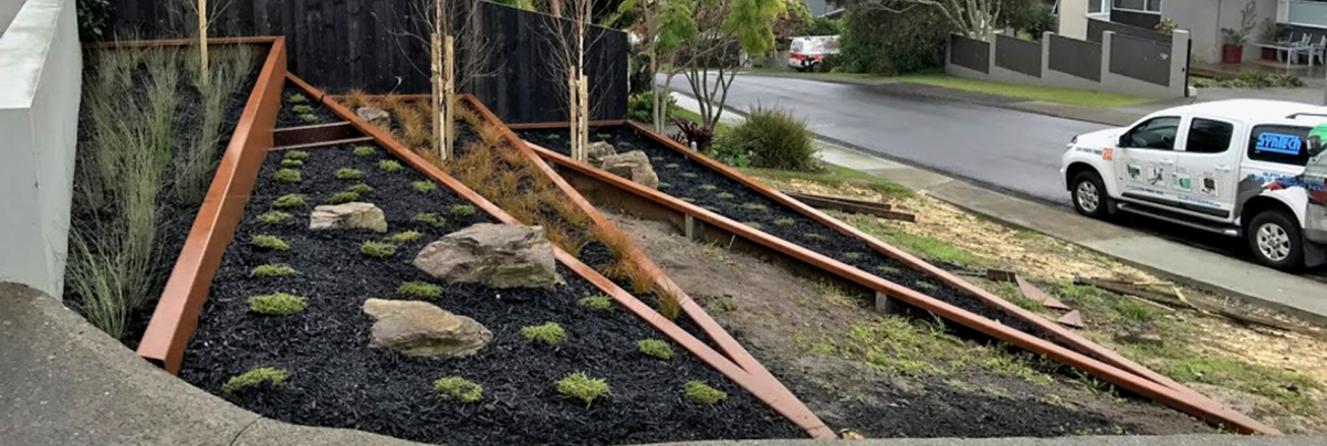 Transformed steep driveway into a cool angular garden | Project