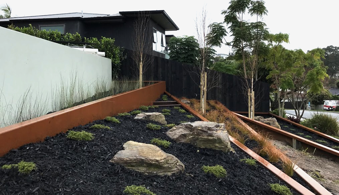 Transformed steep driveway into a cool angular garden | Project