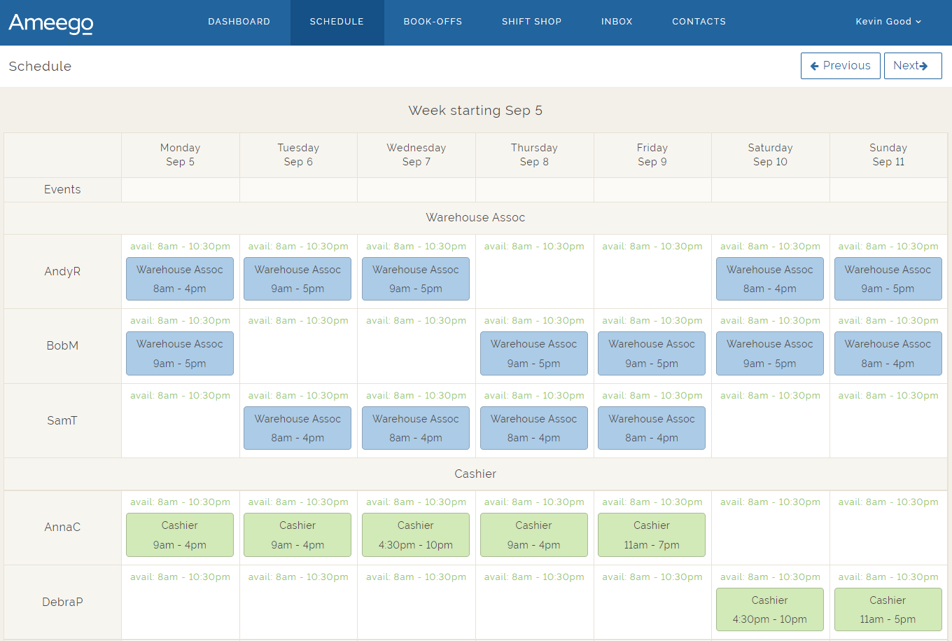 Hospitality Staff Scheduling Solution | Ameego