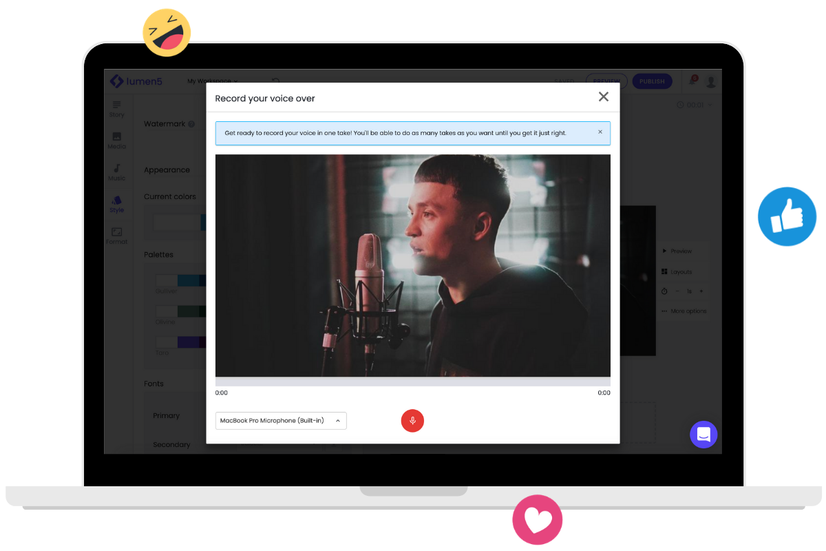 Create voice over video online with software Hei.io - Hei.io