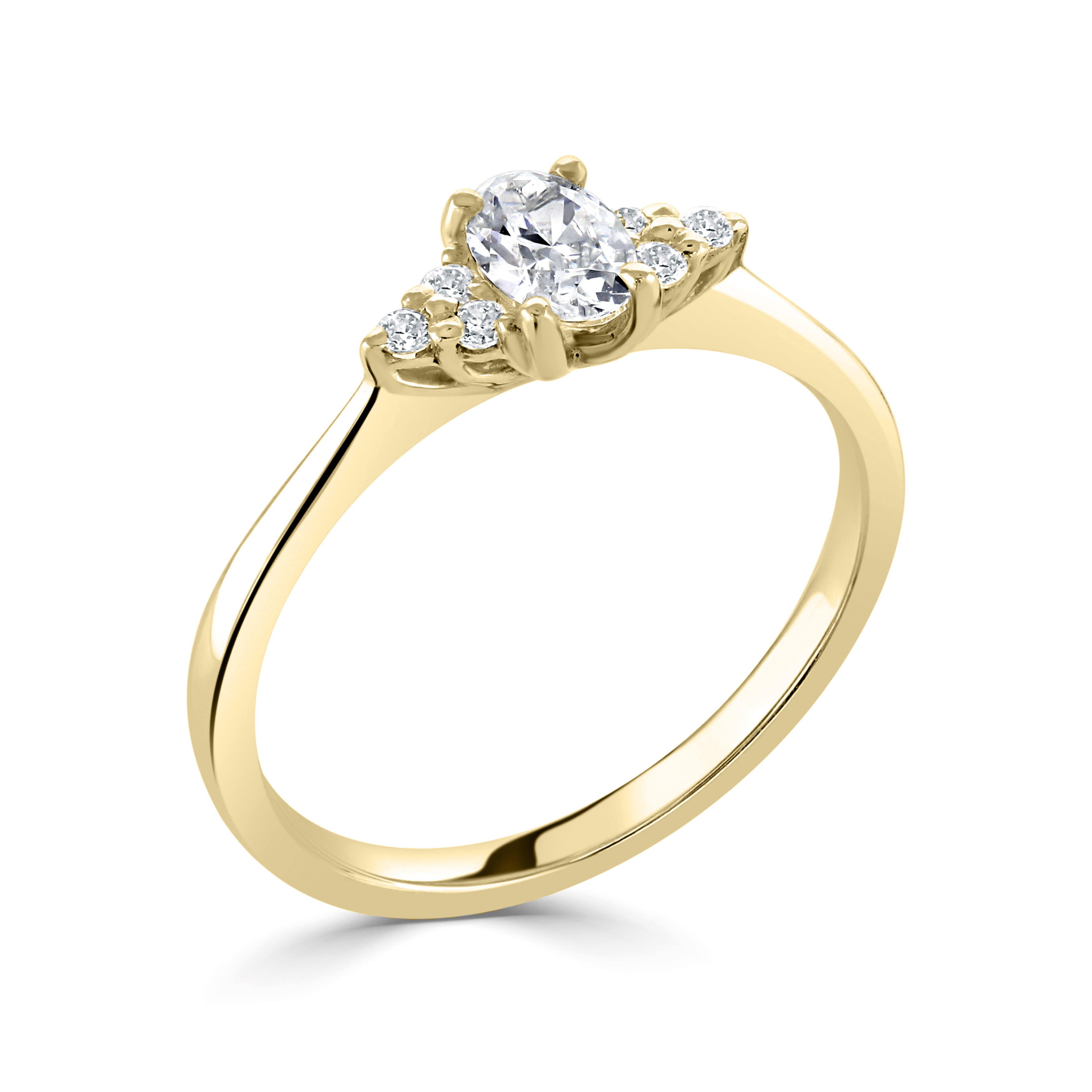 Elegant Oval Trefoil Ring in 18ct Yellow Gold (0.30cts) | Bradley's ...