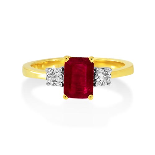 Ravishing Ruby & Diamond Trilogy in 18ct Yellow Gold | Bradley's ...