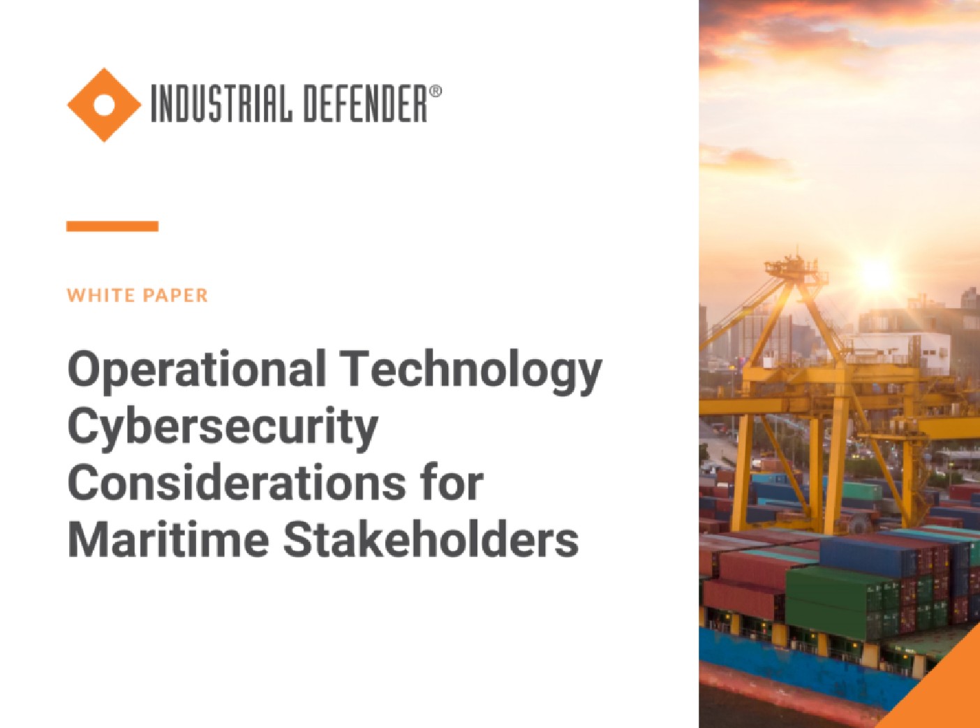 Operational Technology (OT) Cybersecurity Considerations for Maritime ...