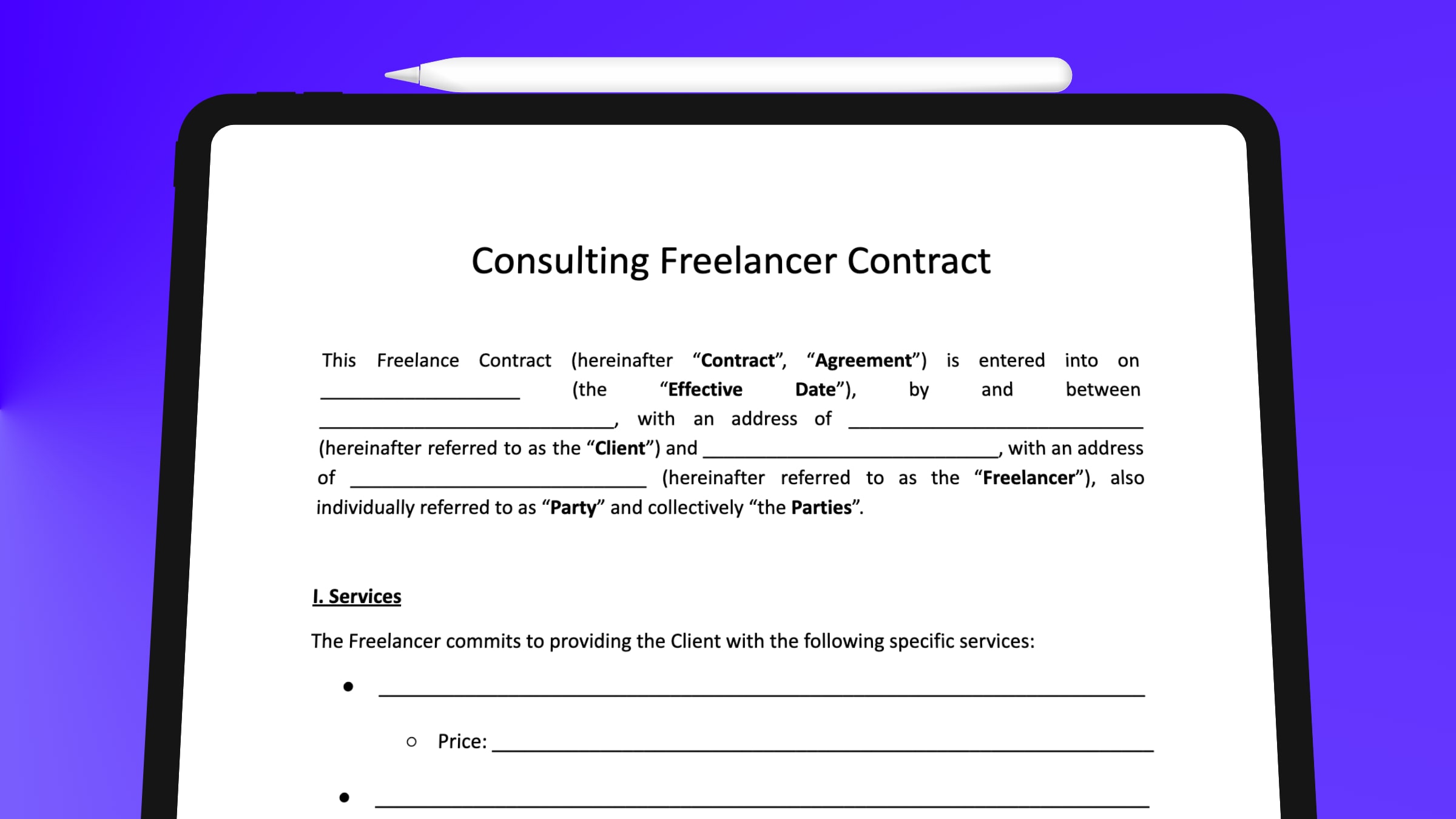 THE Working Consulting Freelancer Contract Template