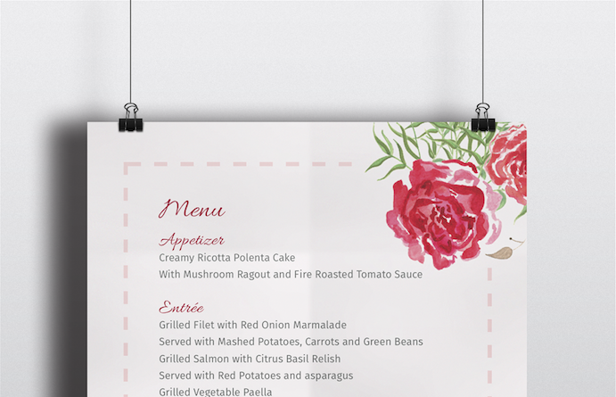 Wedding Menu & Invitation Template
