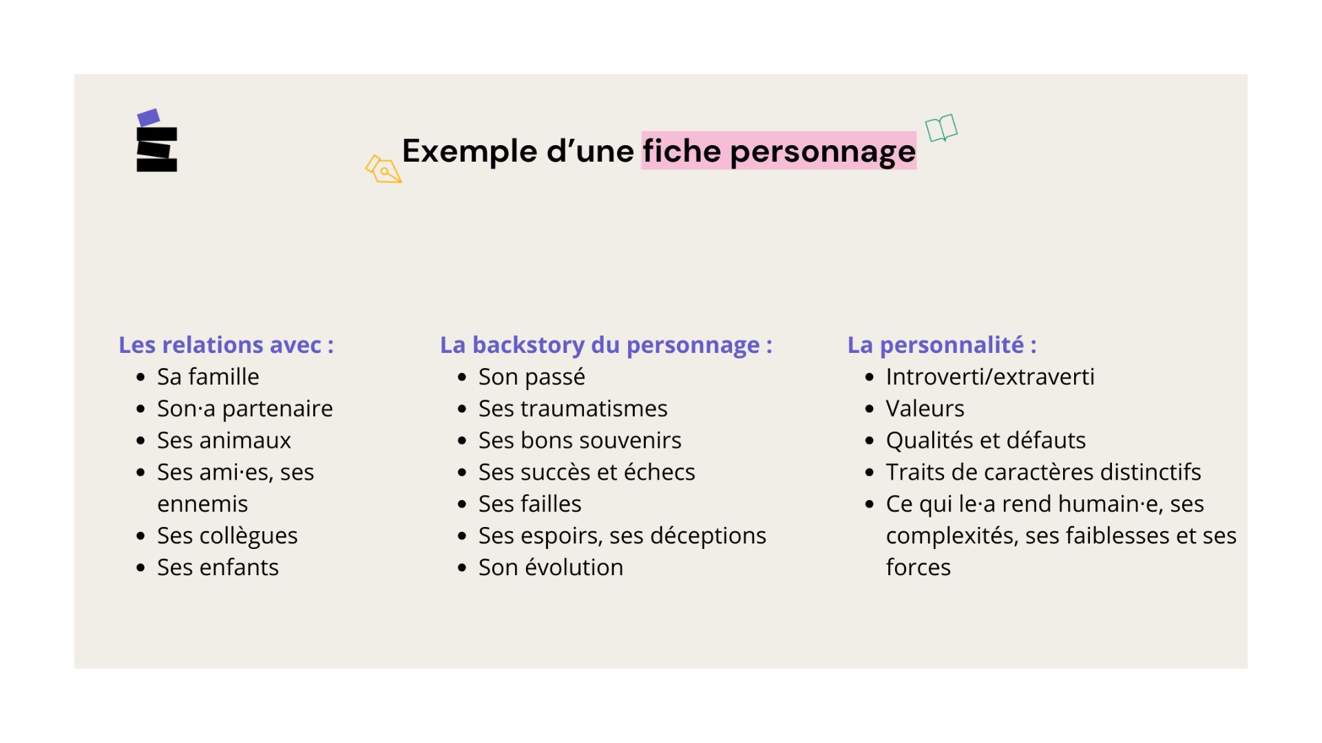 Comment créer une fiche personnage ? - edithetnous.com