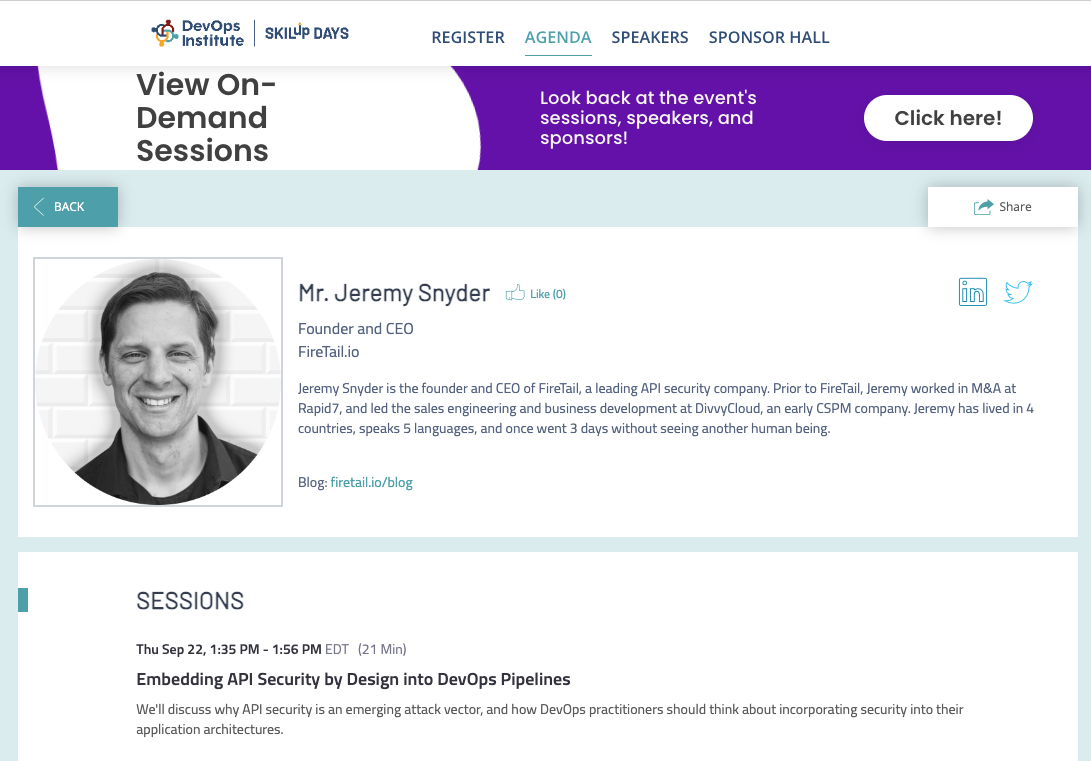 DevOps Institute SkilUp Presentation: Embedding API Security by Design ...