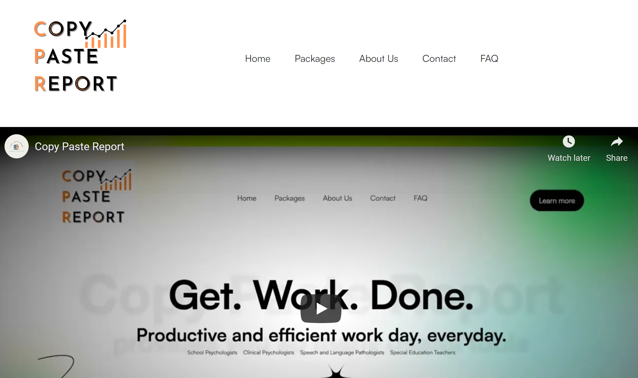 Copy Paste Report Video